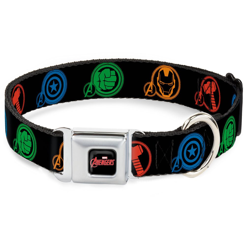 Marvel Comics Avengers Superhero Logos Seatbelt Buckle Dog Collar – Wuforia